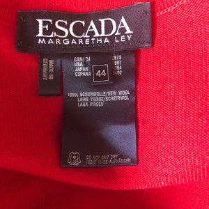 Escada | Sweaters | Escada Red Waterfall Knit Sweater W Red Top | Poshmark